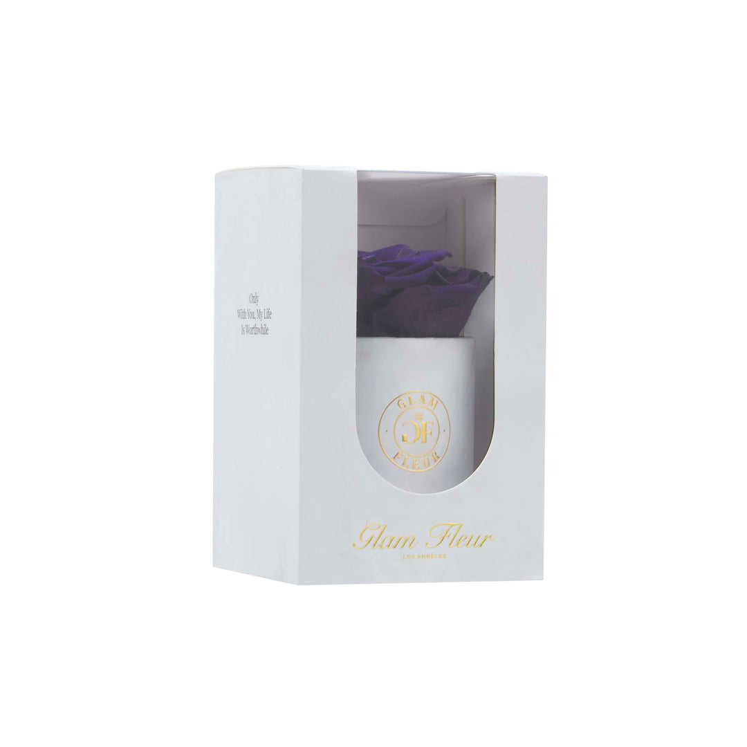Blue Ocean Long Lasting Rose in Marble Uno Box - Glam Fleur®
