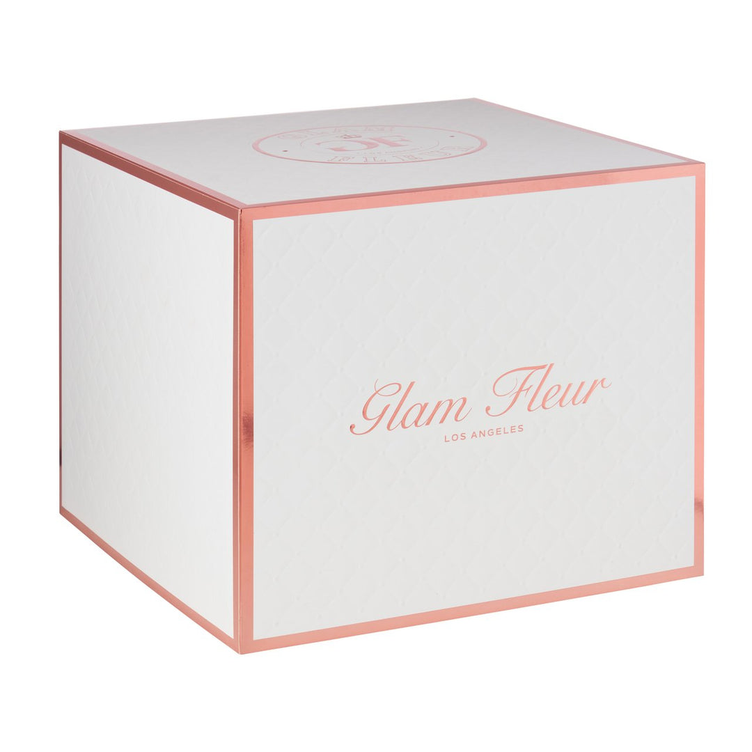 Blanche Round Classic Pink & Blush Preserved Rose - Glam Fleur