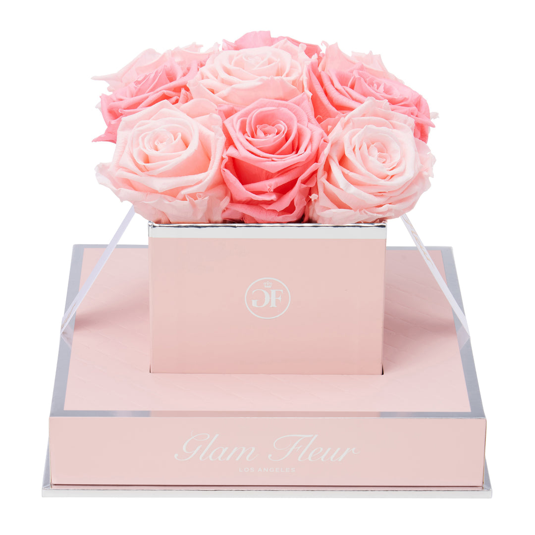 Rosé Chic Baby Pink & Light Pink Preserved Rose - Glam Fleur