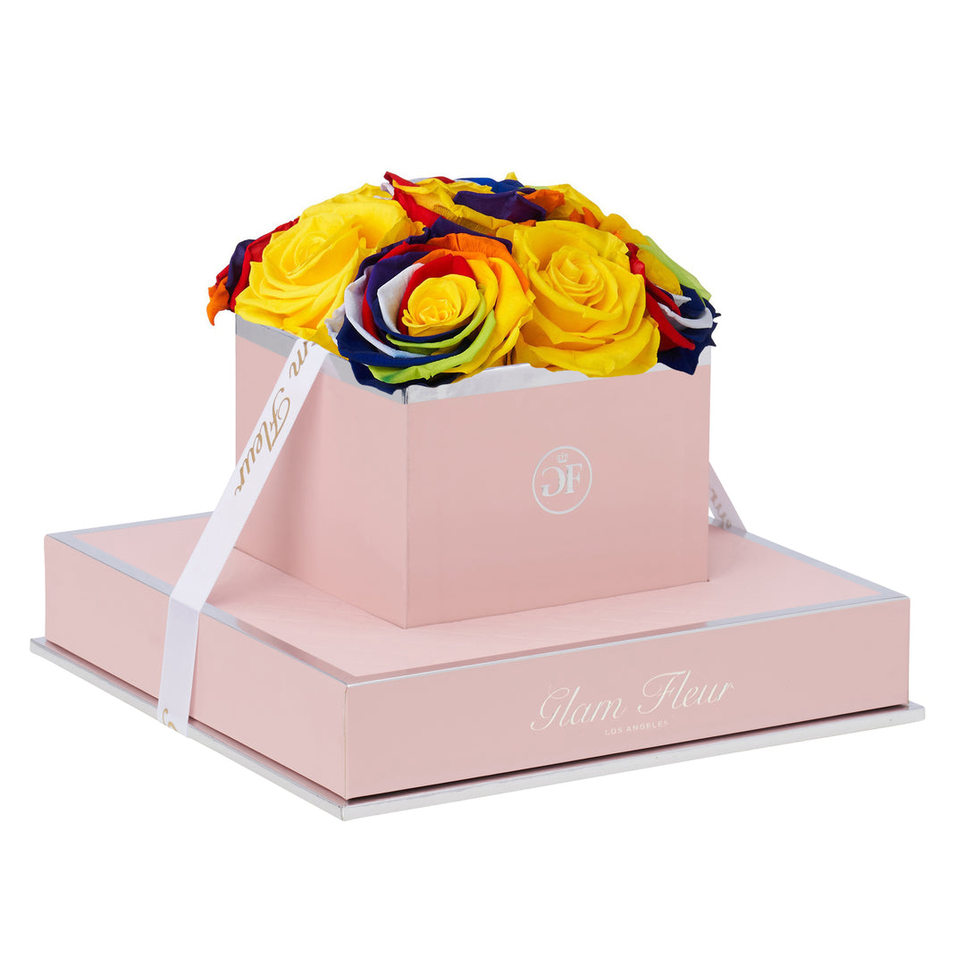 Yellow Forever Roses - Preserved Roses in a Box - Glam Fleur