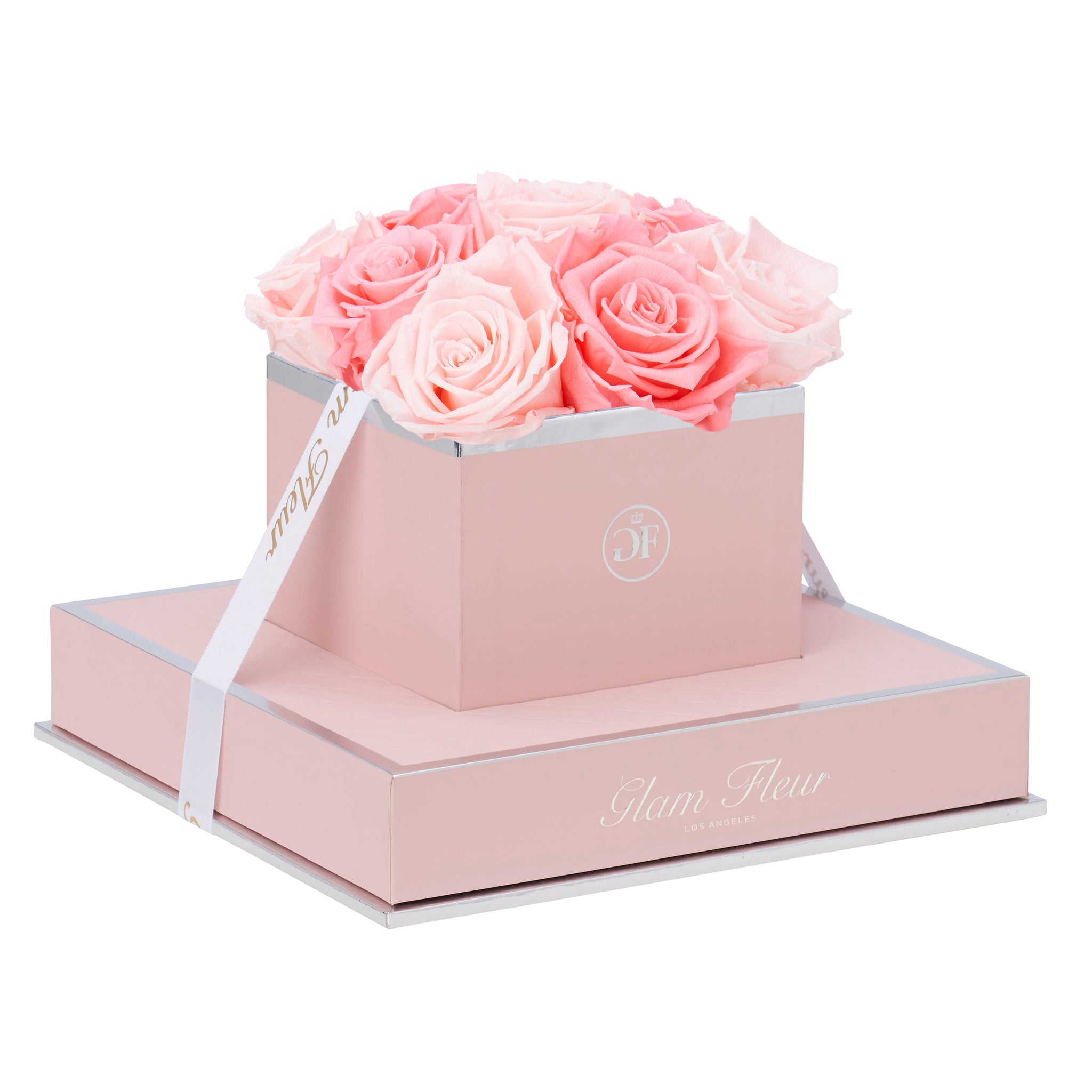 Rosé Chic Baby Pink & Light Pink Preserved Rose - Glam Fleur