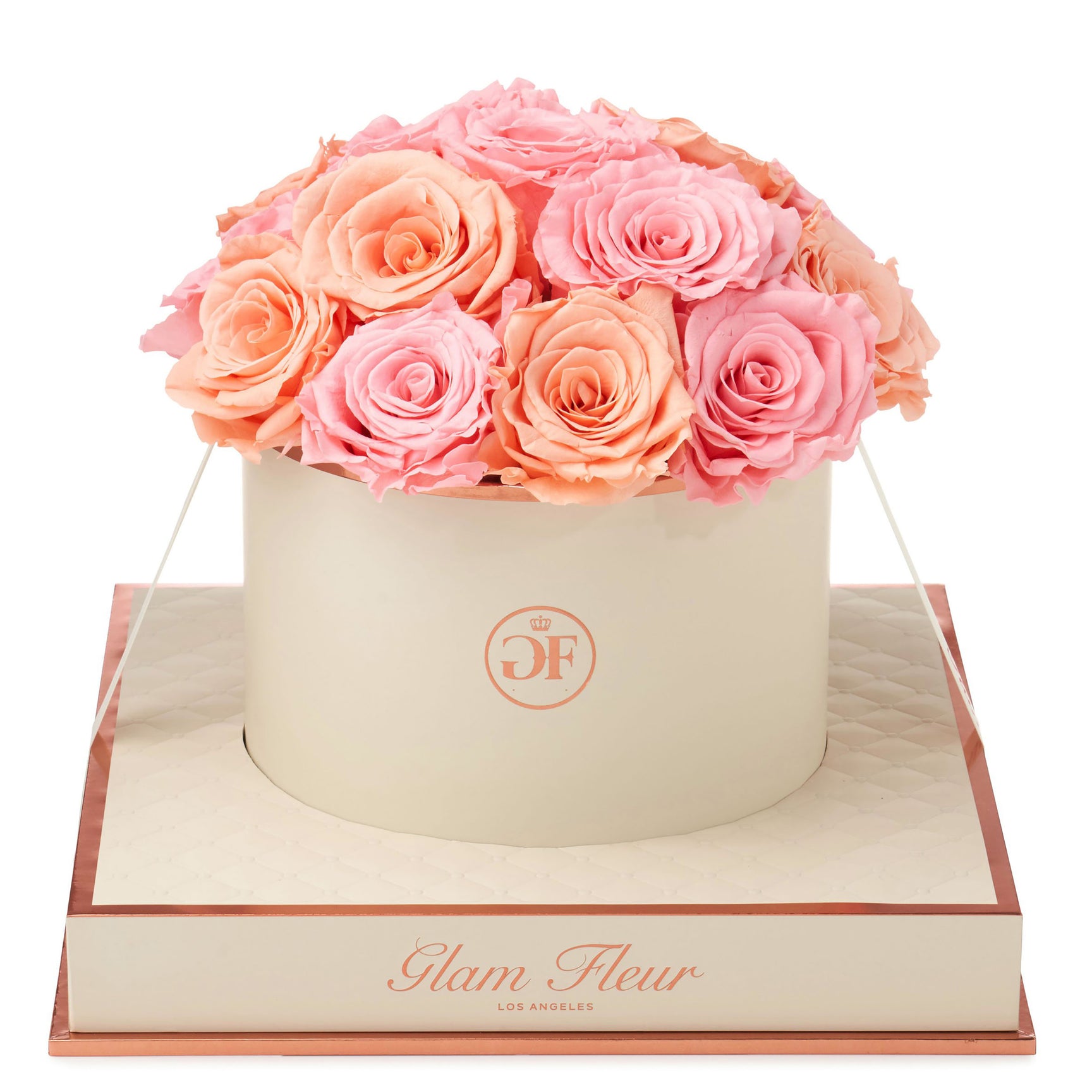 Light Pink and Peach Luxury Rose Arrangement | Glam Fleur®