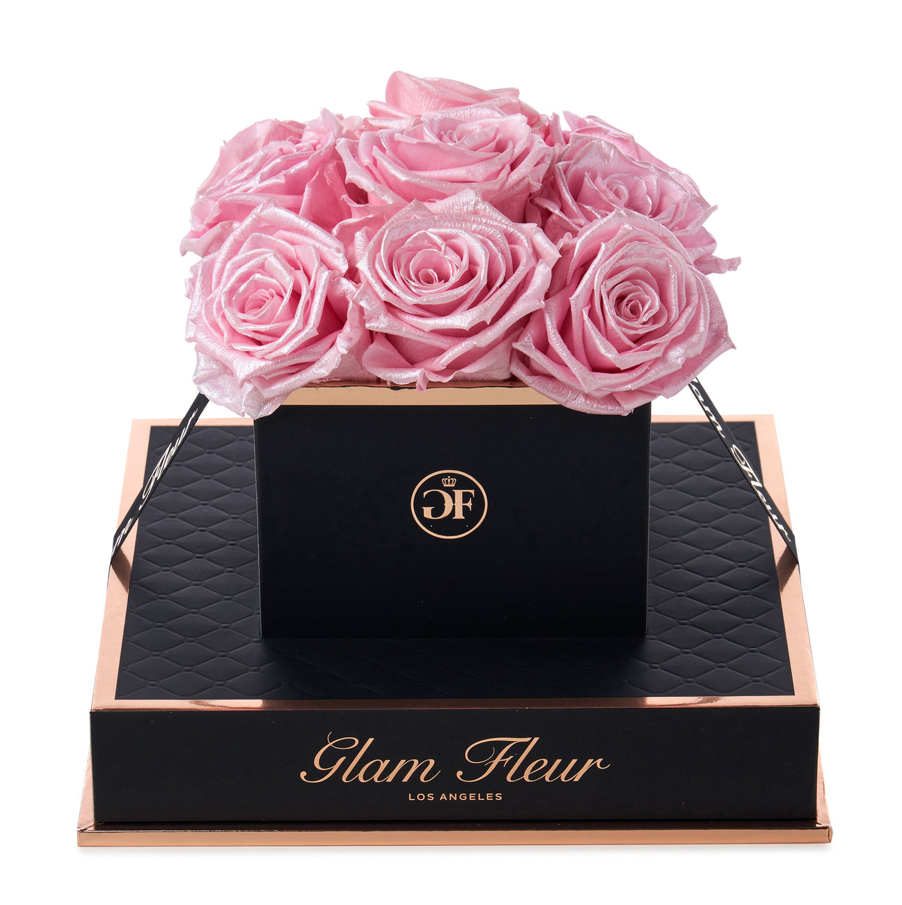 Glow Pink Roses That Last 1 Year in Black Box | Glam Fleur®