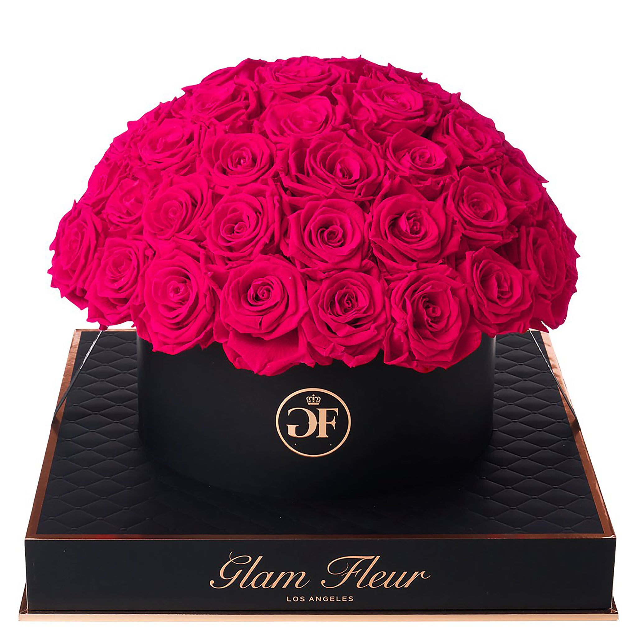 Grande Round Fuchsia Preserved Rose - Glam Fleur