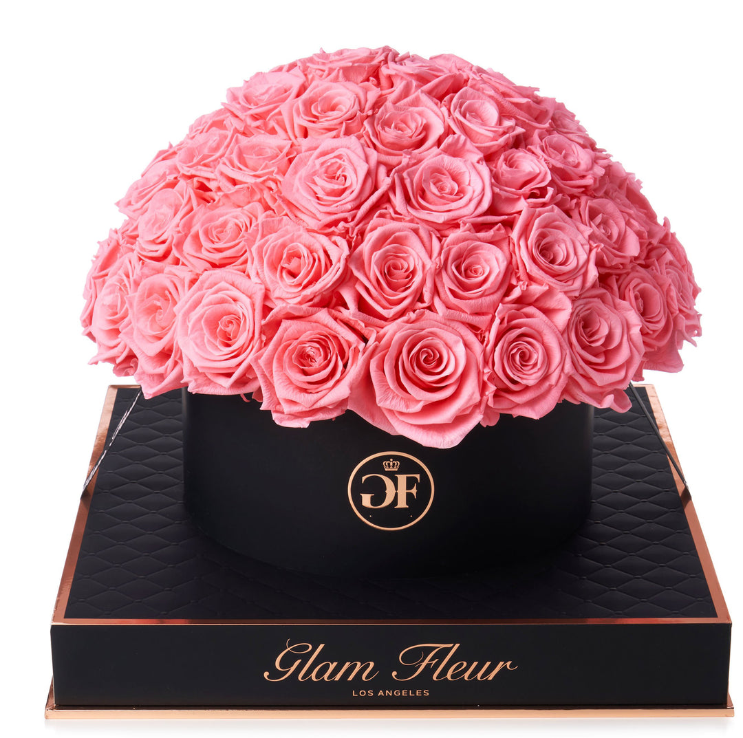 Luxury Light Pink Rose Arrangement in Black Box | Glam Fleur®