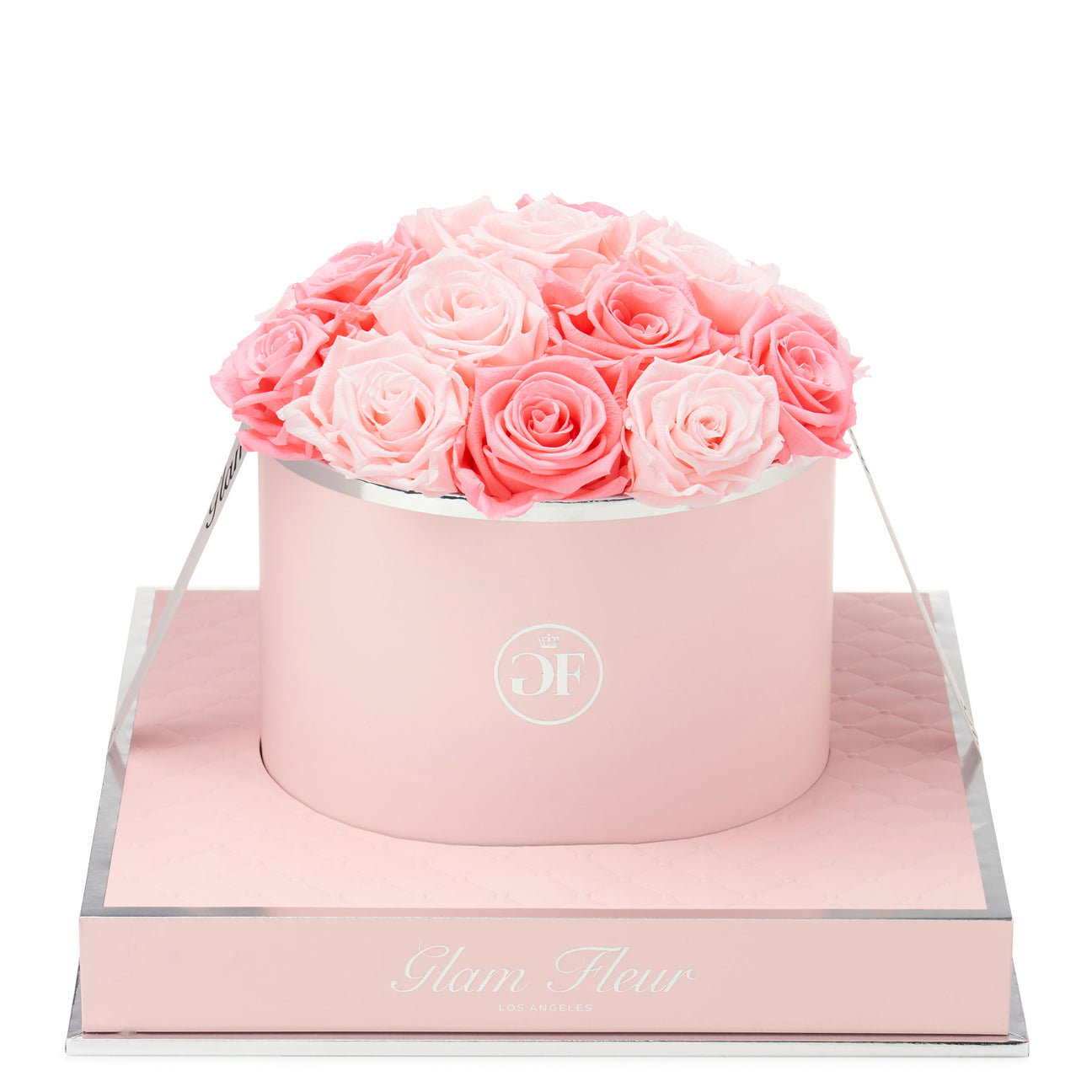 Rosé Round Baby Pink & Light Pink Preserved Rose - Glam Fleur