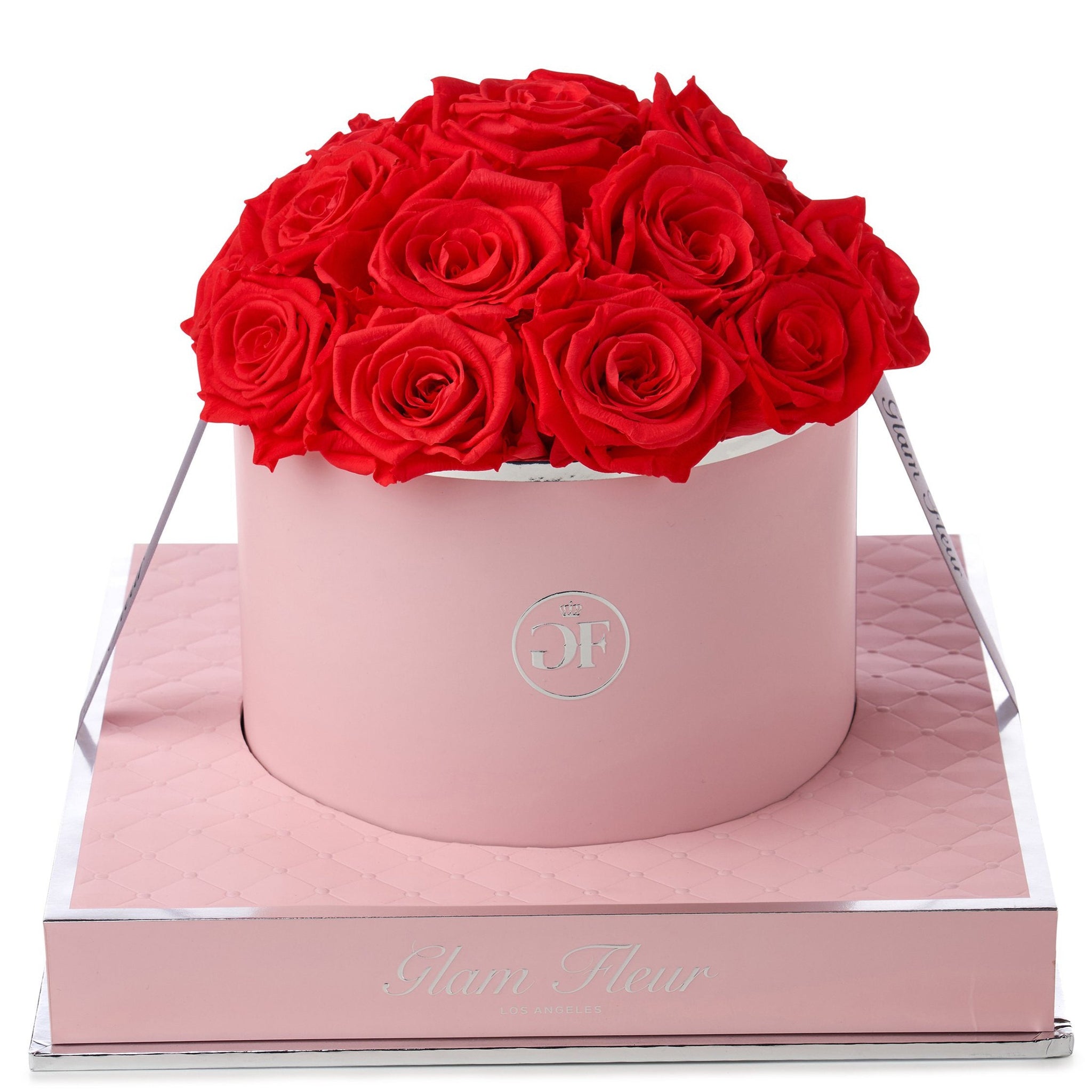 Preserved Light Red Roses in a Round Box | Glam Fleur®