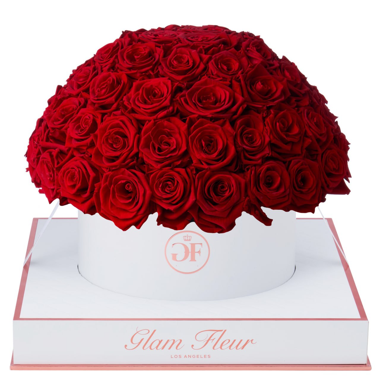 Red Luxury Rose Bouquet in a Large Round Box | Glam Fleur®